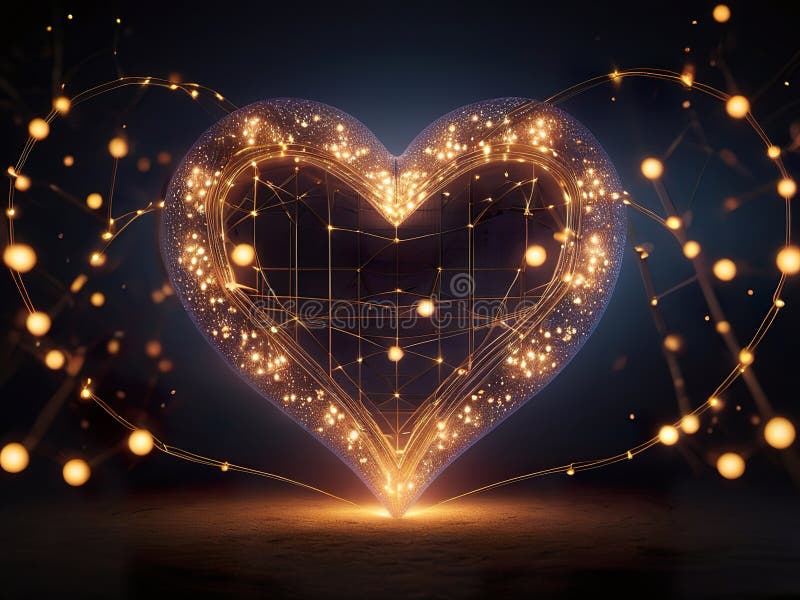 High-tech Heart, Made of Illuminated Neurons, Ai Generated Stock Image ...