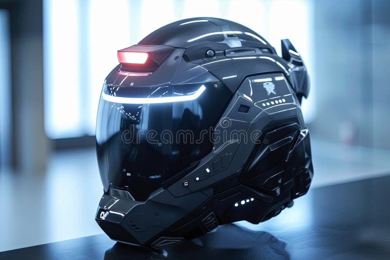 A High-tech Helmet with a Built-in Heads-up Display is Placed on Top of ...