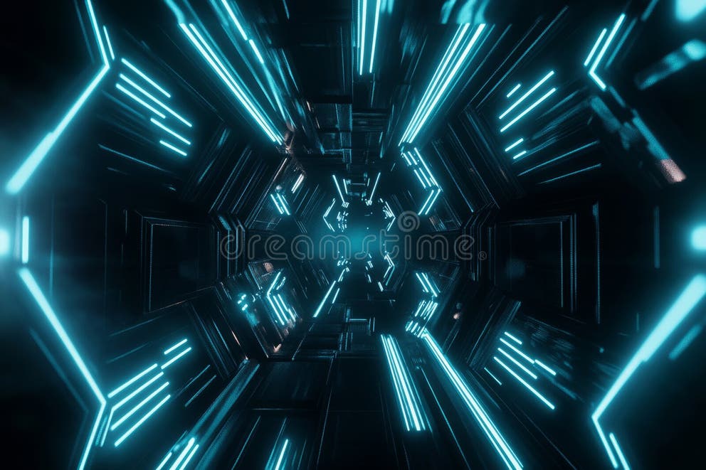 A High-tech Hexagonal 3D Background with Embedded Glowing Data Streams Flowing through the ...