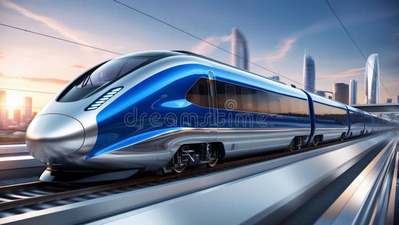 High-tech High-speed Train with Artificial Intelligence Stock ...