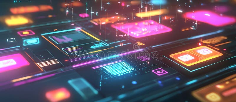 A High-tech Holographic Display Shows Information on an Intelligent ...