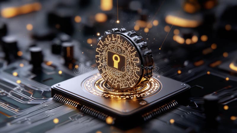 Holographic Lock Encrypted Advanced Technology Glows Generative AI ...