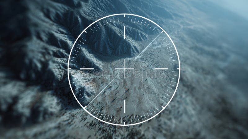 Digital Heads Up Display Featuring a Satellite Map with Precise Target ...