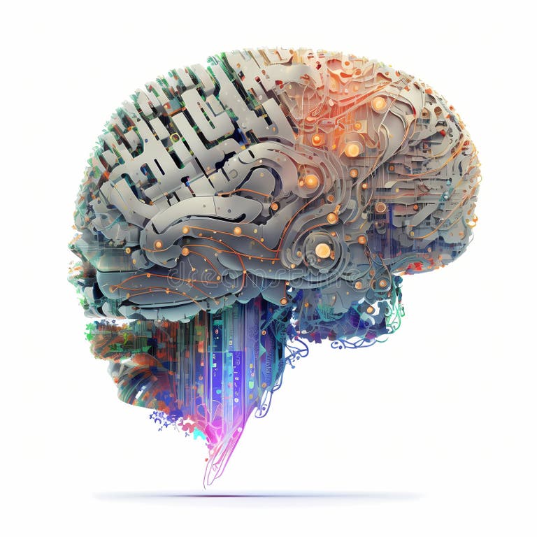 High Tech Brain Robot. Generative AI Stock Illustration - Illustration ...
