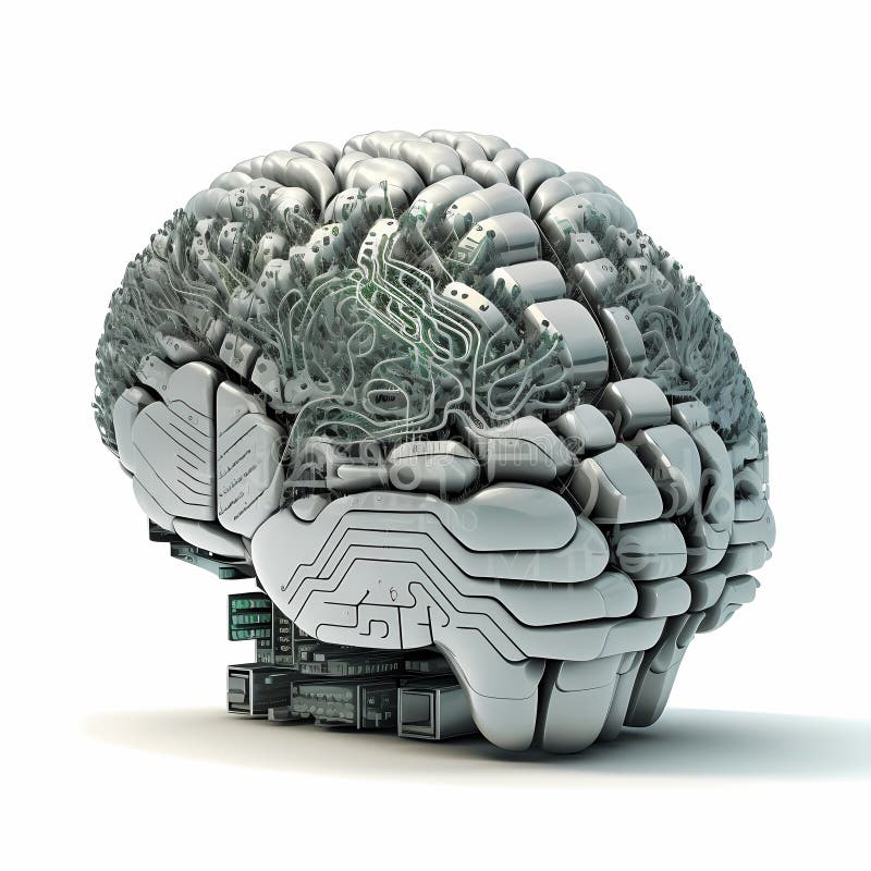 High Tech Brain Robot. Generative AI Stock Illustration - Illustration ...