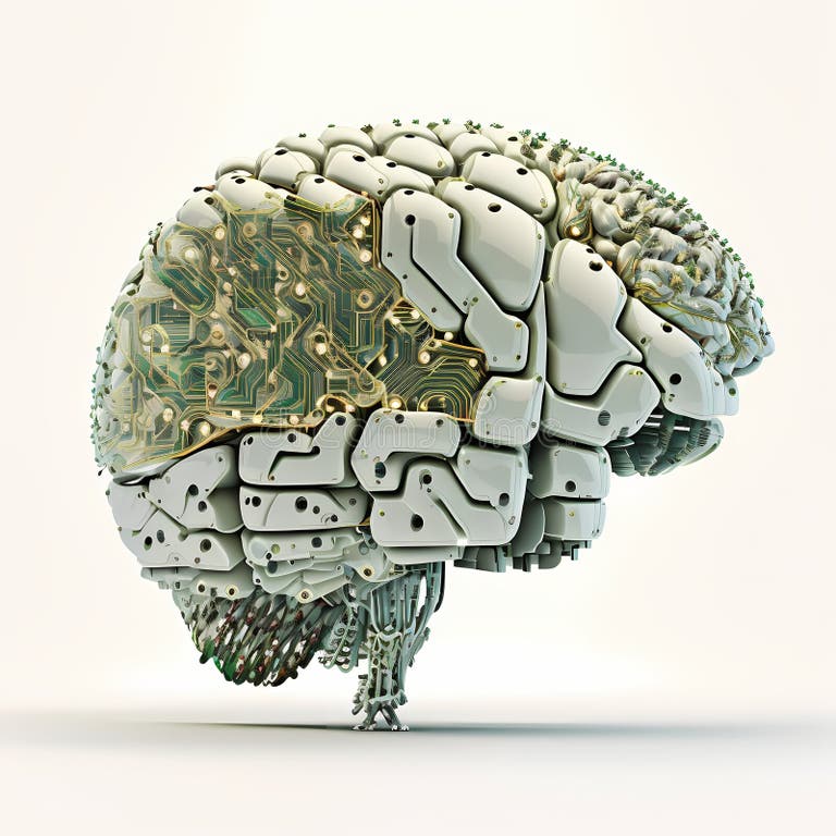 High Tech Brain Robot. Generative AI Stock Illustration - Illustration ...
