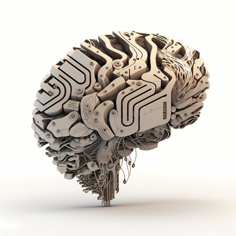 High Tech Brain Robot. Generative AI Stock Illustration - Illustration ...