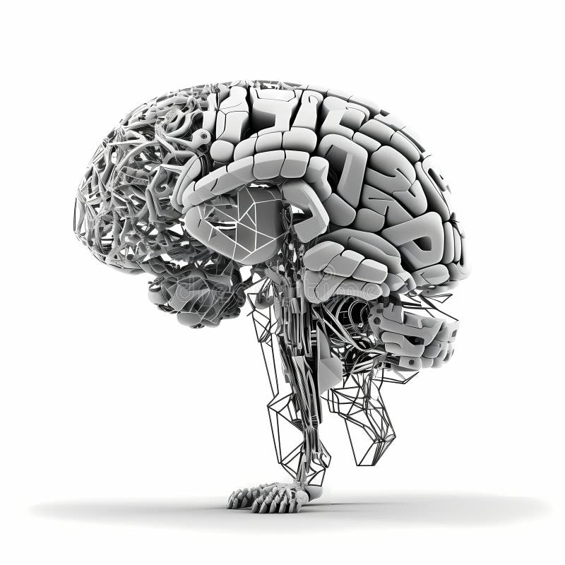 High Tech Brain Robot. Generative AI Stock Illustration - Illustration ...