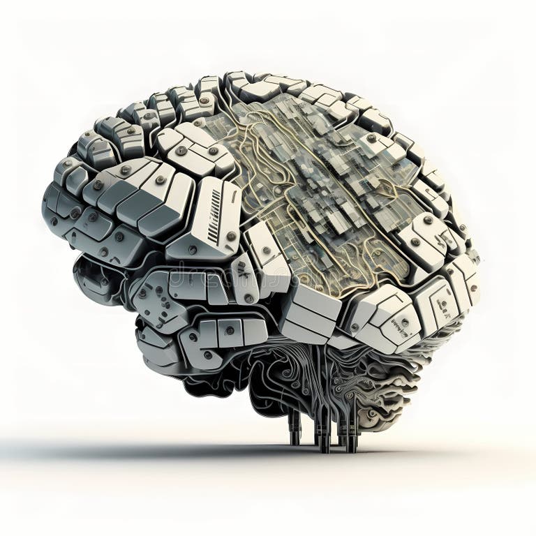 High Tech Brain Robot. Generative AI Stock Illustration - Illustration ...