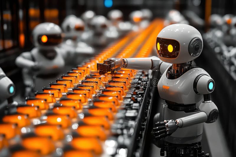 Humanoid Robots Collaborate in Factory Production Line Under Cinematic ...