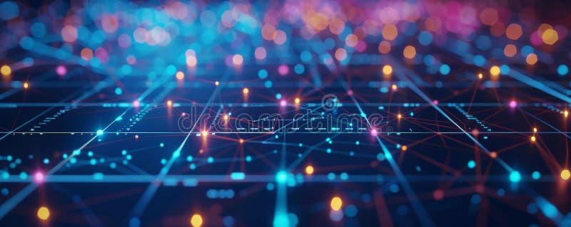 A High-tech Illustration with a Square Grid Background, Lines ...