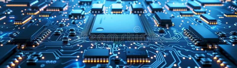 High-tech Image of Computer Chips, Microprocessors, and Circuit Boards ...