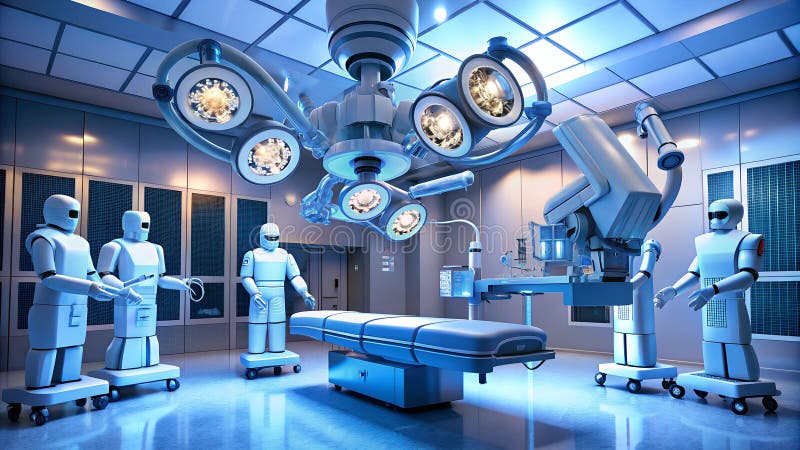 Futuristic Robotic Assisted Surgery High-Tech Operating Room for ...