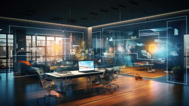 High-tech Immersive Customizable Ar Office Interior Stock Photo - Image ...