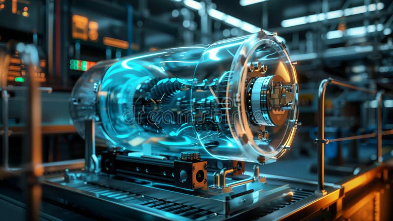 A High-tech Industrial Engine with a Transparent Casing, AI Generatedv ...