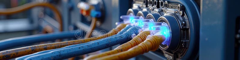 High-tech Industrial Ethernet Networking with Connected Cables and ...