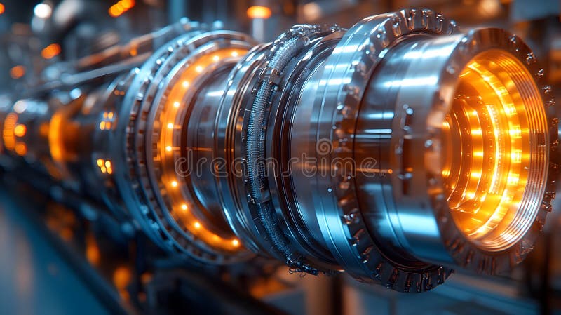 High-tech Industrial Machinery with Glowing Components Stock Photo ...