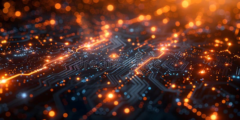 High-Tech Innovation: Abstract Technology Landscape Stock Illustration ...