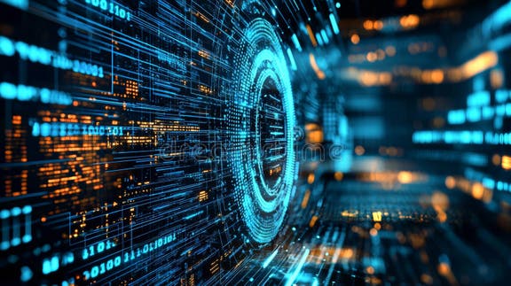 High-tech Interface with Digital Data and Futuristic Graphics Stock ...