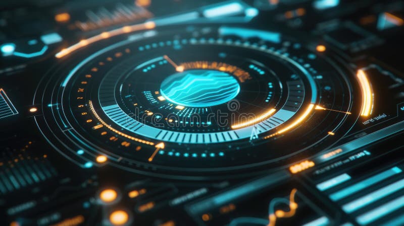 A High-tech Interface Displaying a Fingerprint for Identification. this ...