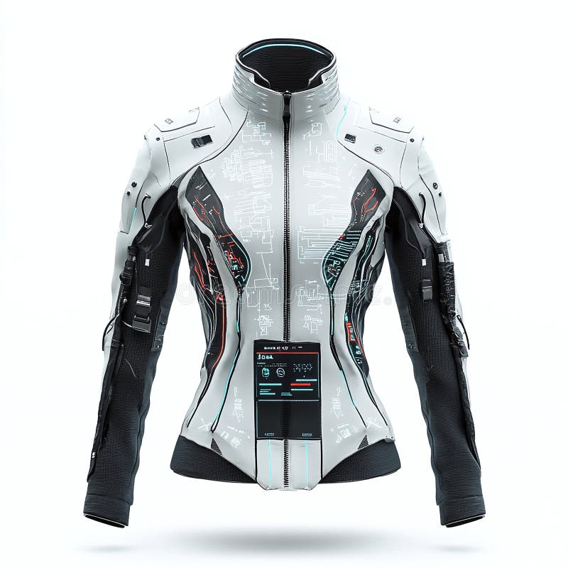 A High-tech Jacket with an Embedded Flexible OLED Display Stock ...