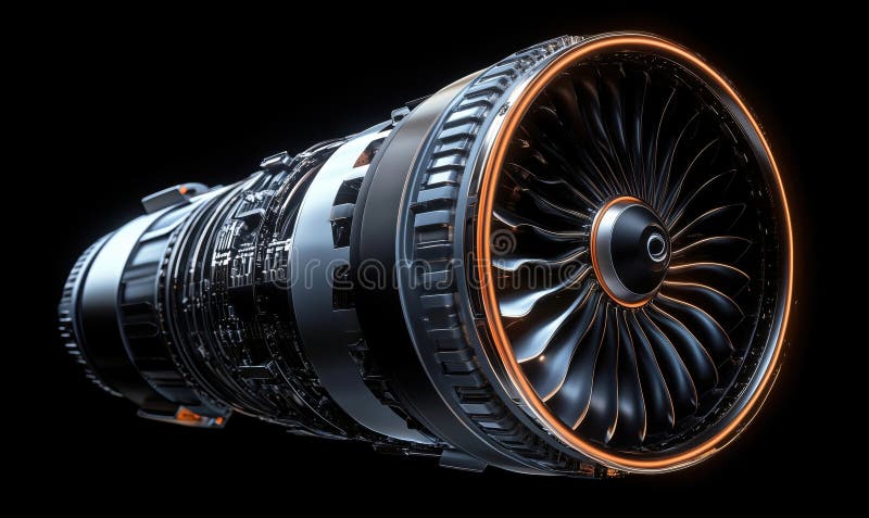 High-tech Jet Engine with Intricate Design and Glowing Accents for ...