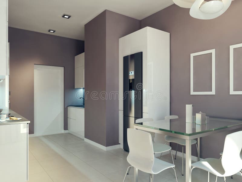 High-tech kitchen interior stock photo. Image of kitchen - 56454660