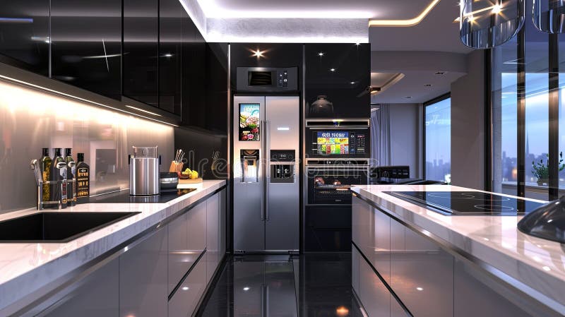 This High-tech Kitchen Showcases a Smart Fridge with Touch Screen ...
