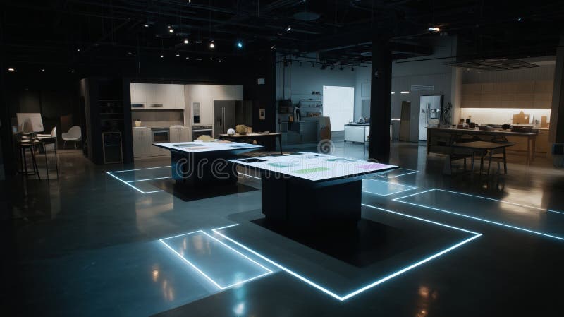 Futuristic Smart Kitchen Showroom Generative AI Stock Illustration ...