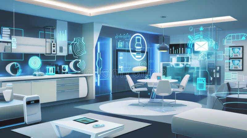 High-Tech Kitchen in Smart Home Stock Image - Image of efficiency ...