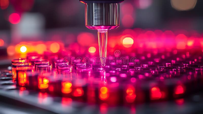 High Tech Lab Environment with Precision Liquid Dispensing Vibrant ...