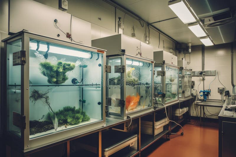 High-tech Lab Equipment Monitoring Cell Growth Stock Illustration ...