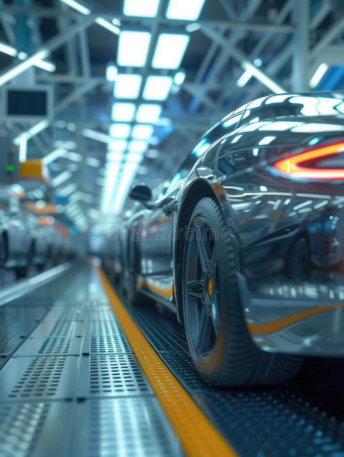 High Tech Lab with Finished Cars Undergoing Rigorous Testing on a State ...