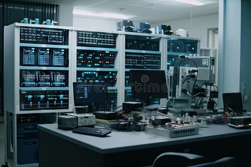 High-tech Lab with Iot Sensors and Monitoring Equipment Testing the ...