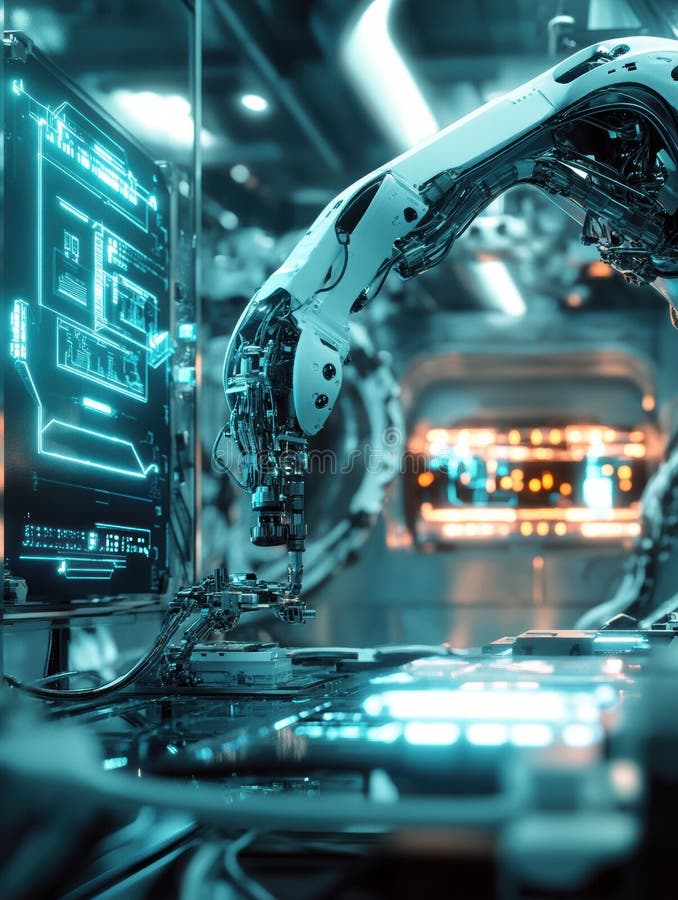 In a High-tech Lab, a Robotic Arm Skillfully Assembles Intricate ...