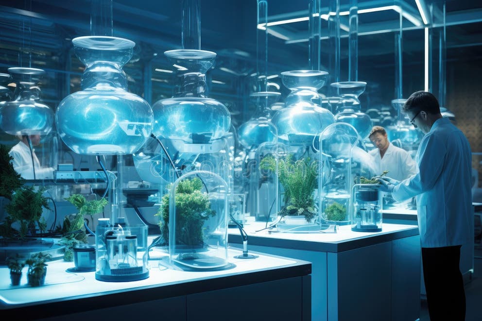 High-tech Lab with Scientists Working on Nano-robots Stock Photo ...