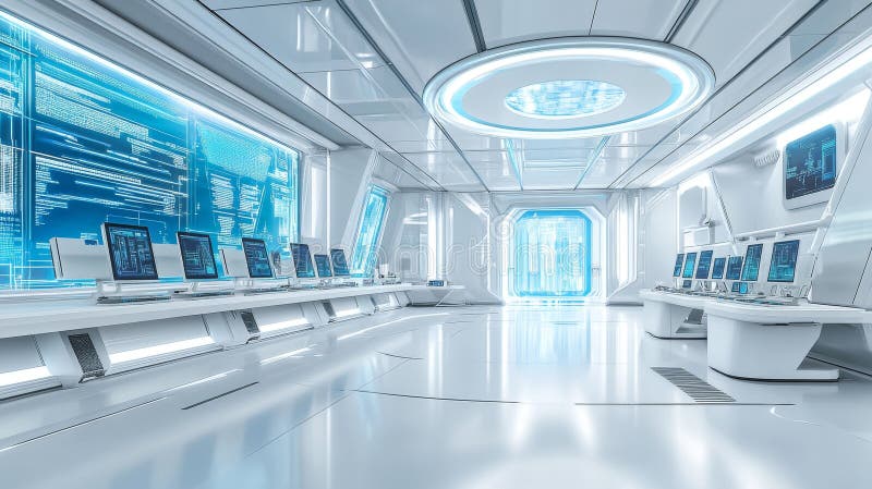 High-tech Lab Space with Advanced Holographic Displays and a Stylish ...