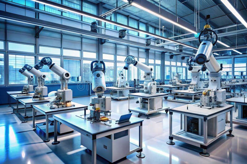 A High-tech Lab Where Self-replicating Robots or Machines Stock ...