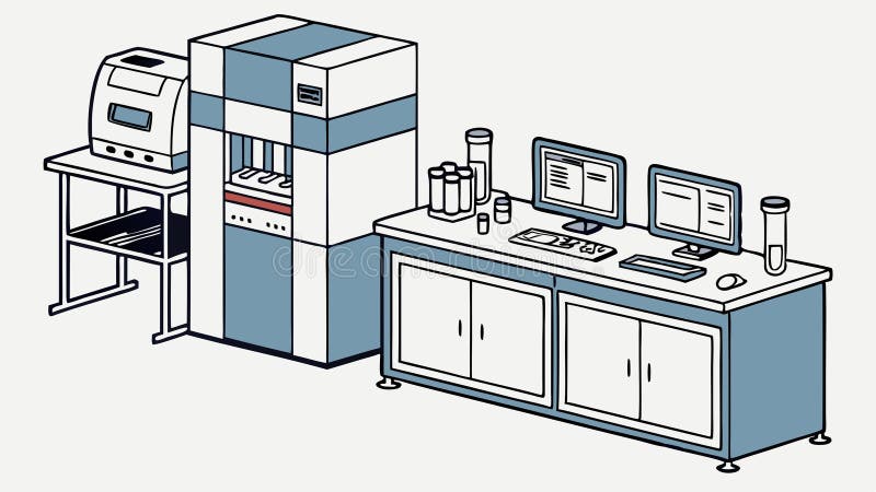 High-Tech Laboratory with Advanced Machinery and Workstations, Vector ...