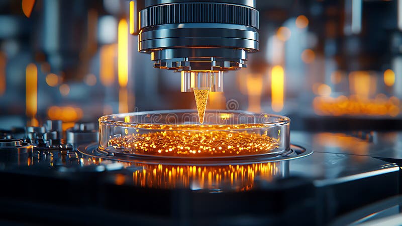 High Tech Laboratory Equipment Measuring Enzyme Solutions with ...