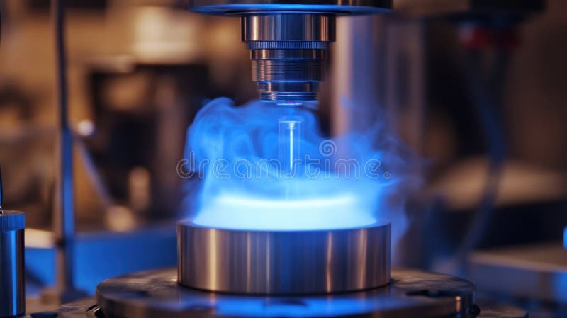 High Tech Laboratory Experiment with Blue Plasma Stock Image - Image of ...