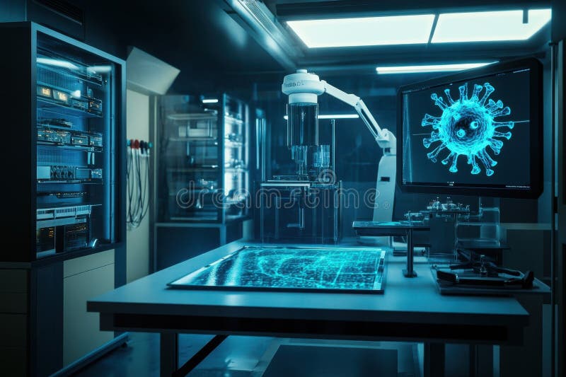 Laboratory Setup Showcasing Advanced Technology for Virus Research and ...