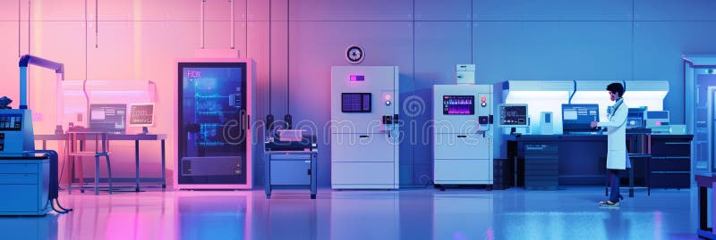 High-tech Laboratory Focused on AI Research, with Advanced Machinery ...