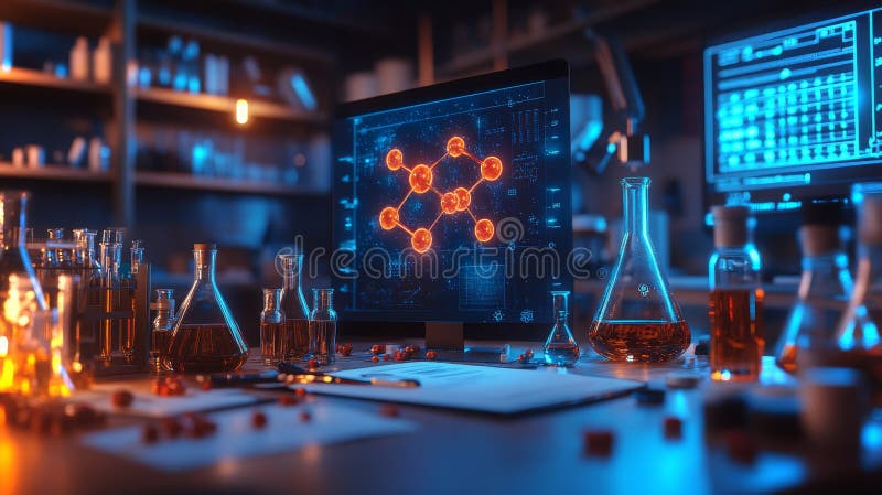 High Tech Laboratory Holographic Displays Scientific Instruments Modern ...