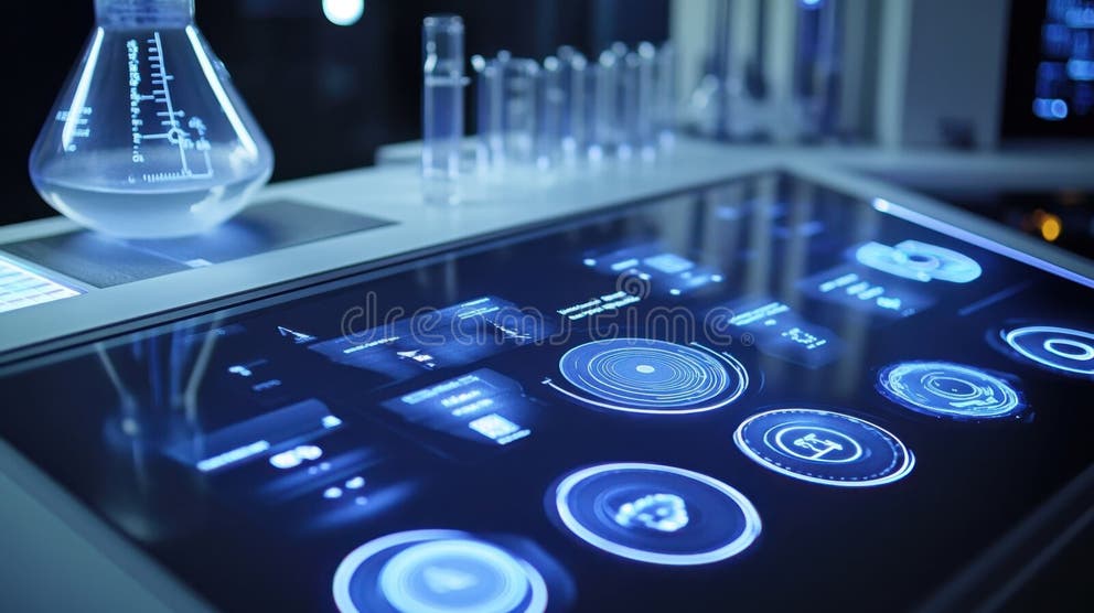 Advanced Digital Interface in Modern Laboratory Setting Stock Image ...