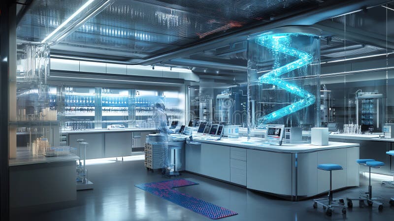 High-tech Laboratory Interior Design with Scientific Instruments and ...