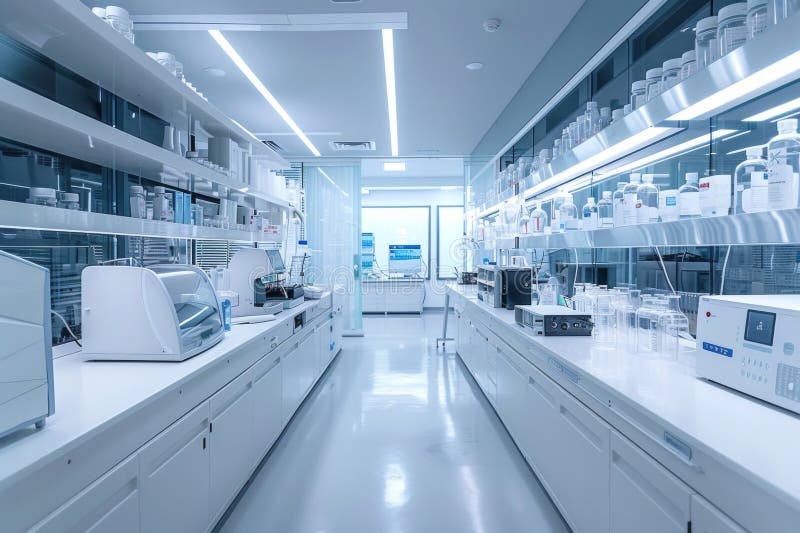 High-Tech Laboratory Interior Stock Image - Image of innovation ...