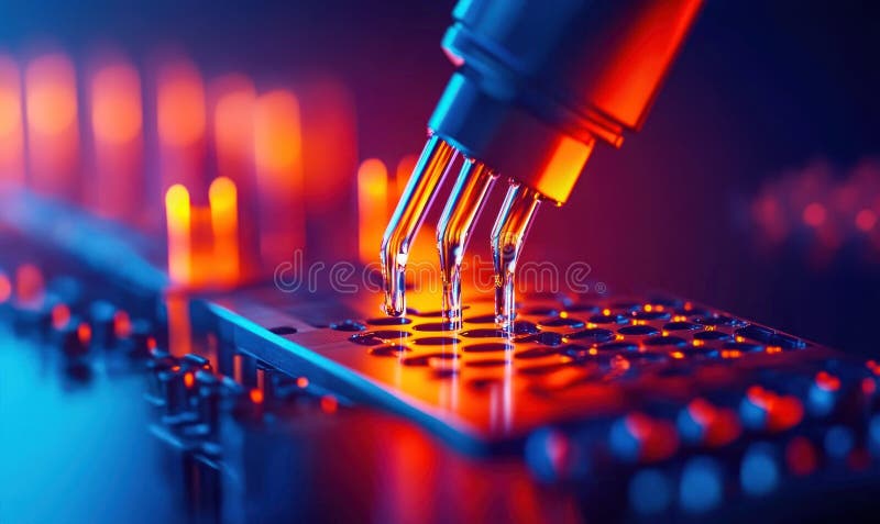 High-Tech Laboratory and Liquid Automation Concept Stock Illustration ...