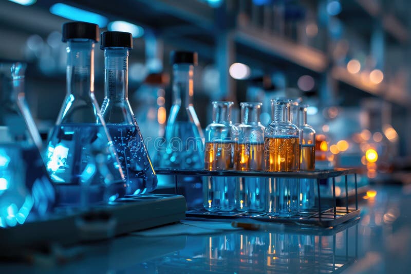 High-Tech Laboratory Microscope Analyzing Chemical Samples Stock Photo ...