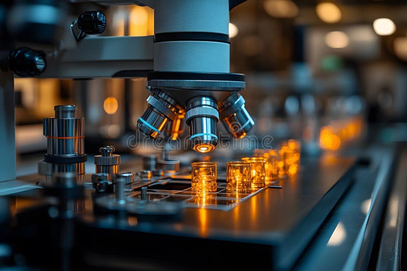 Advanced Laboratory Microscope Analyzing Test Samples for Scientific ...